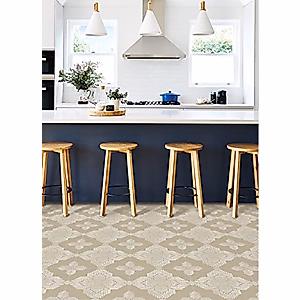 FloorPops Sullivan Peel & Stick Floor Tiles, Cream