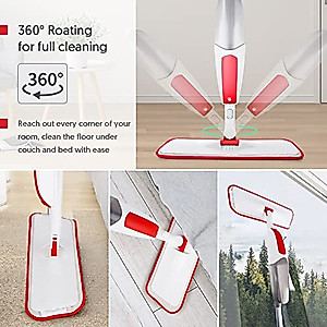 Microfiber Spray Mop for Floor Cleaning with 3pcs Washable Pads Wood Floor Mop with 550ML Bottle Home or Commercial Use Dry Wet Flat Mop for Kitchen Hardwood Laminate Ceramic Tile