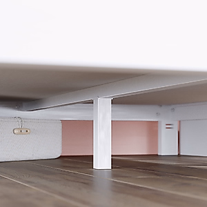 ZINUS Arnav Metal Platform Bed Frame, Wood Slat Support, No Box Spring Needed, Easy Assembly, White, Queen