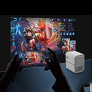 HIZLJJ Professional Native 1080P, HD LED Projector, Projector with Display Compatible TV Stick Mini Portable Projector