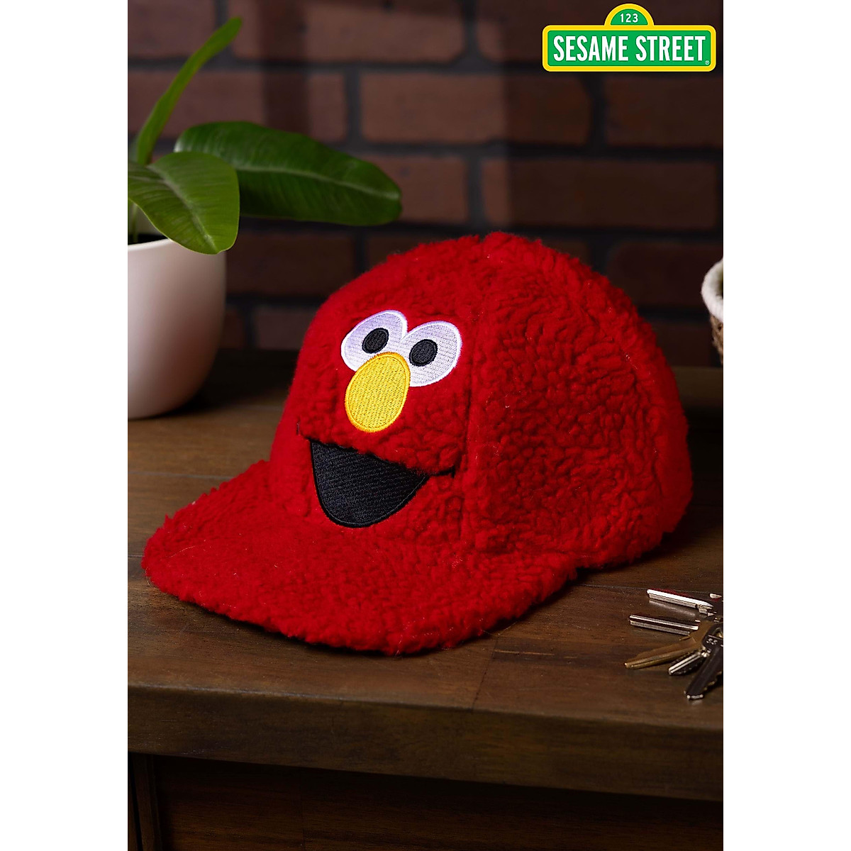 Fun Costumes Sesame Street Fuzzy Elmo Baseball Cap | One Size Fits Most Elmo Hats | Character Hat ST Red