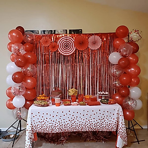 Red and White Confetti Balloons 60pcs 12 inch Red Confetti Latex Balloon Red White Party Decorations Birthday Wedding Bridal Baby Shower Valentines Day