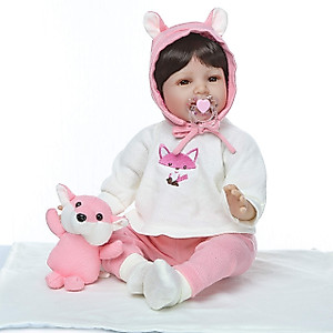 LOVEDOLL Reborn Girl Baby Doll Clothing for 20-23 Inch Realistic Newborn Lifelike Baby Girl Pink Clothes Outfit with Hat