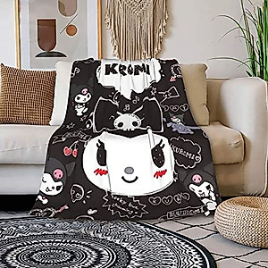 Kawaii Blanket Fleece Flannel Supper Soft Cute Blankets Cute Anime Throw Plush All Season for Bed Sofa Travelling Gift (Multi1, 40x50 inches)