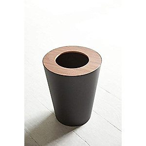 Red Co. Round Metal Modern Waste Basket, Trash Can Bin for Office or Bathroom, Black, 11-Inch