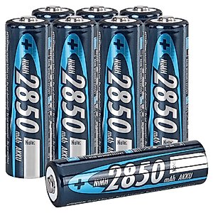 ANSMANN rechargeable batteries AA 2850 mAh NiMH - High capacity double A batteries pre-charged for camera, flashlight, controller, gamepad, solar light, Apple mouse, wireless keyboard, zapper - 8 Pack