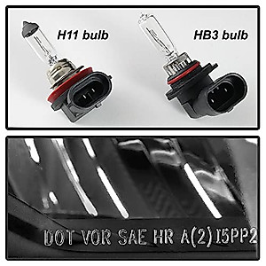 South Mud Bay Compatible with Cab Crew Extended [Chrome Trim] Headlight Lamp Pair HD-JH-CS14-CC-BK