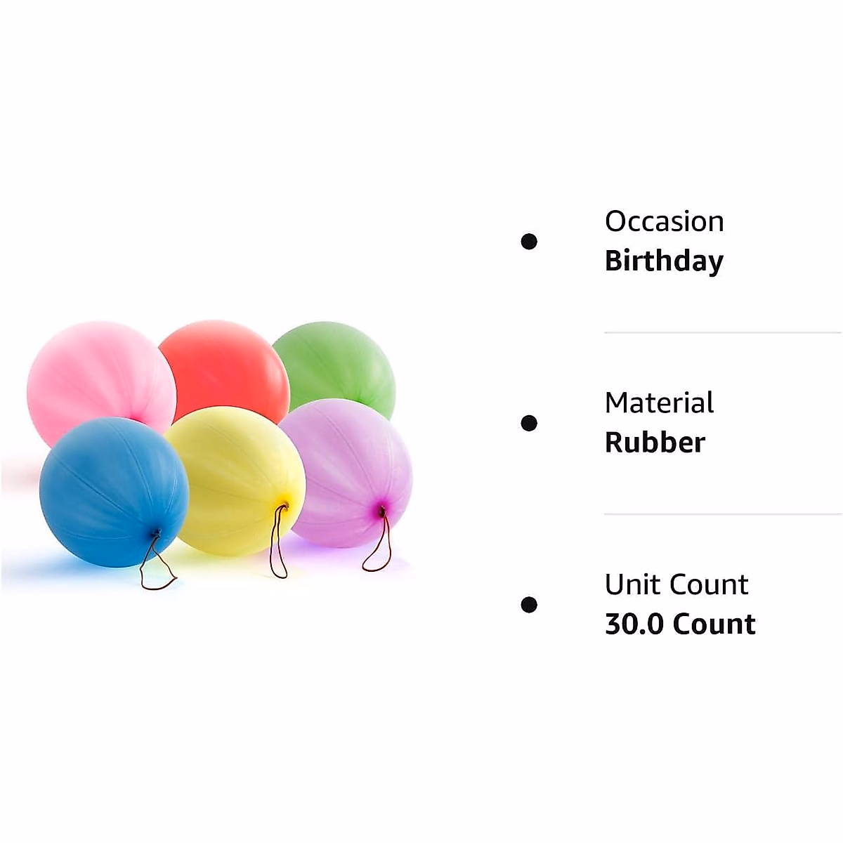 PARTy FLAGs 30Pcs Punch Balloons Punch Balloons Party Favors for KidsI Punching Balloons for Kids Birthday Decorations Party Balloons Kids Heavy Duty Punching Balloons with Rubber Bands For Decoration