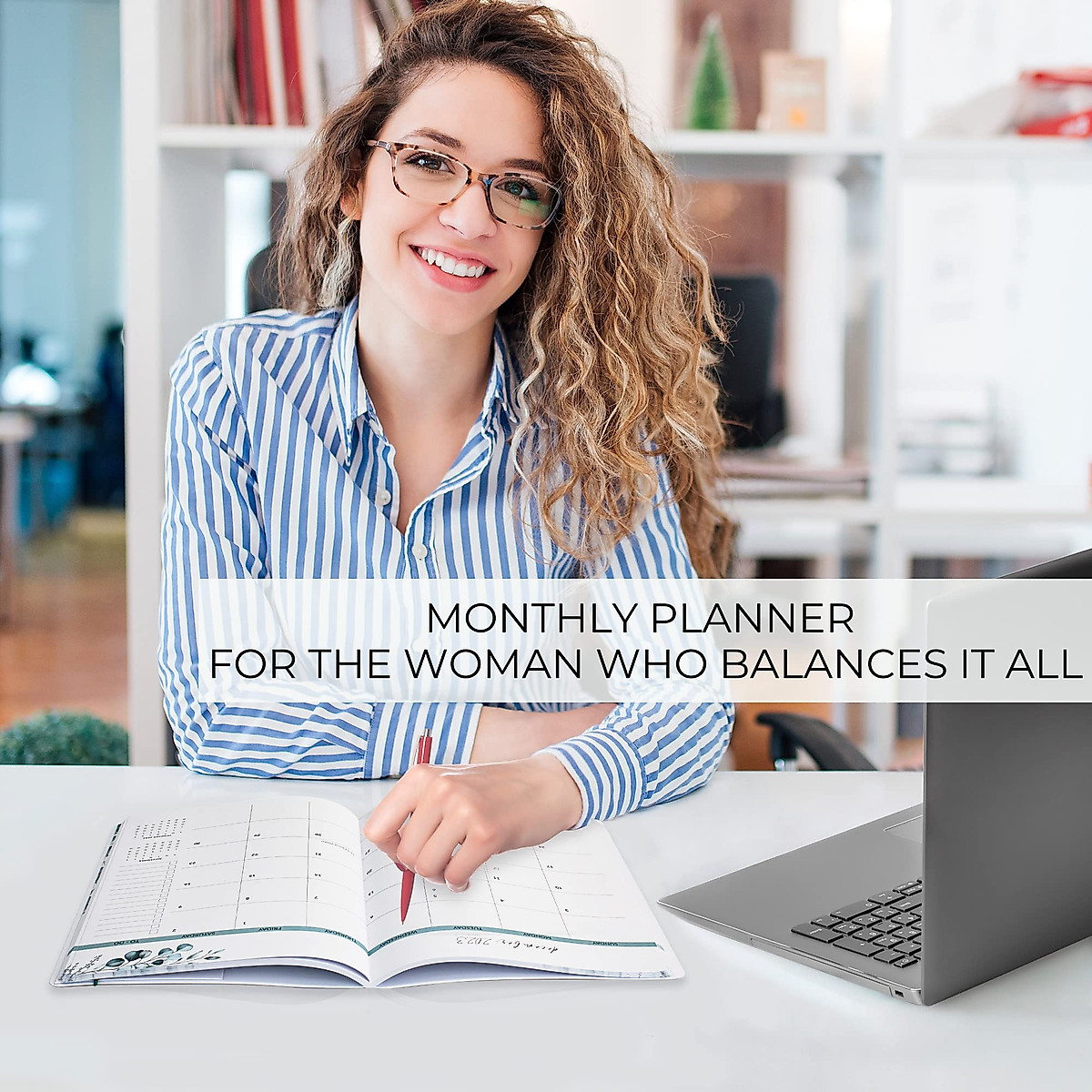 Simplified 2023-2024 Monthly Planner and Calendar Book - Beautiful Modern Greenery To Do List Notebook Easily Organizes Your Tasks to Boost Productivity - Runs Until December 2024