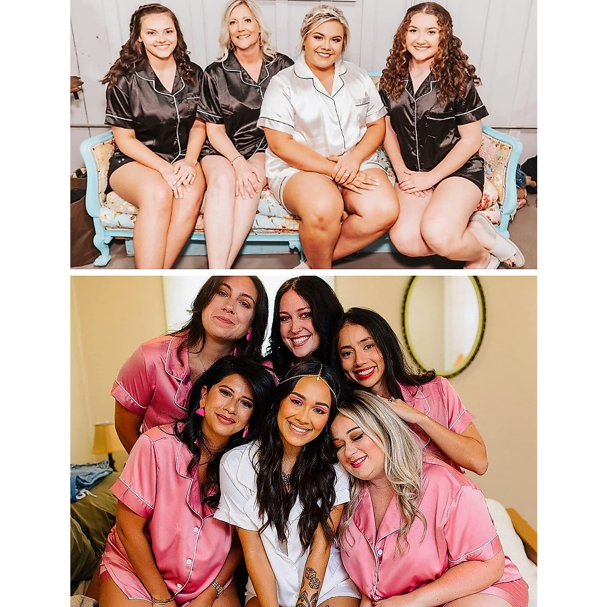 SWOMOG Womens Satin Plus Size Pajamas Silk Button Down Shorts Set Pajama Shorts 2Pcs Short Sleeve Pjs Sets Loungewear Red