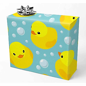 InterestPrint Gift Wrapping Paper 58"x 23" for Birthday, Baby Shower, Wedding Yellow Ducks (1 Roll)