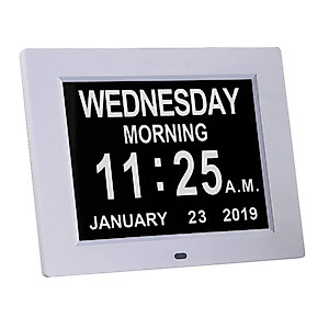 TMC [Newest 8 Inch Digital Day Clock for Seniors - Large Clock with Day Date for Elderly with Large Number,12 Alarm Options for Dementia, Alzheimer