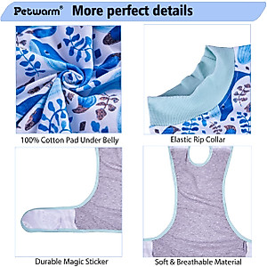 PetWarm Dog Recovery Suit After Surgery,Dog Surgery Suit,Cone of Shame Alternatives,Anti-Licking Pet Surgical Recovery Snugly Suit Dog Onesie for Spay Neuter,Marine Animal Patterns,White Blue,2XL