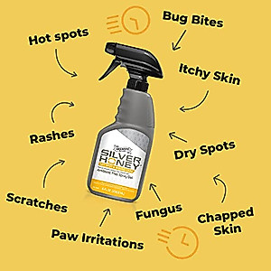 Absorbine Silver Honey Hot Spot & Wound Care Spray Gel 8oz Bottle, Manuka Honey & MicroSilver BG, Medicated for Dogs, Cats, Small Animals