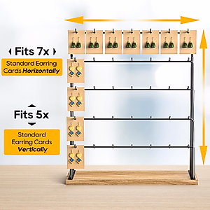 ORLESS Jewelry Display for Vendors, Earring Display Stand for Selling, Necklace Display Stands Earring Cards for Selling Bracelets, Jewelry Towers (35 Hooks)