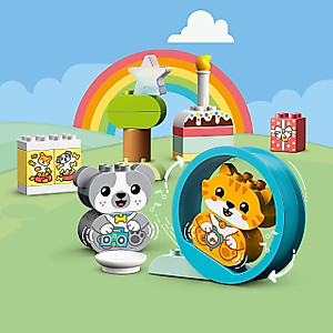 LEGO DUPLO My First Puppy & Kitten with Sounds 10977 Pet Animal Toys for Toddlers 1 .5-3 Years Old, Early Development Set with Large Bricks