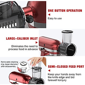 Slicer Shredder Attachment for KitchenAid Stand Mixer with 5 Blades, Cheese Grater Attachment, Fresh Prep Slicer, Bigger Vegetable Salad Maker Accessories for Kitchenaid