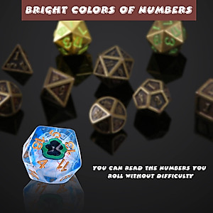 DND Dice Rolling Eyeball D20 Dungeon & Dragon Dice with a Green Bloodshot Eyeball, D20 Blue Polyhedral Dice-5e DND Accessories Board Game for Roleplay Game Starter Beginner