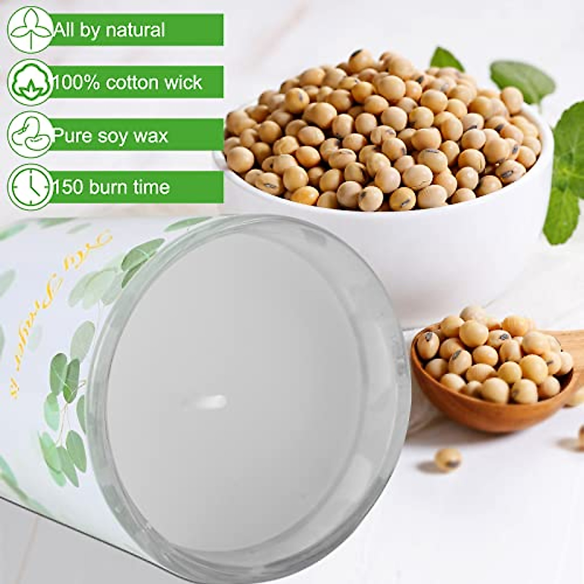 8 Pack Sage Candles for Home Scented, Soy Wax Candle Sage Aromatherapy Candle Fragrance Jar Candles for Cleansing House Negative Energy, Meditation, Smudge