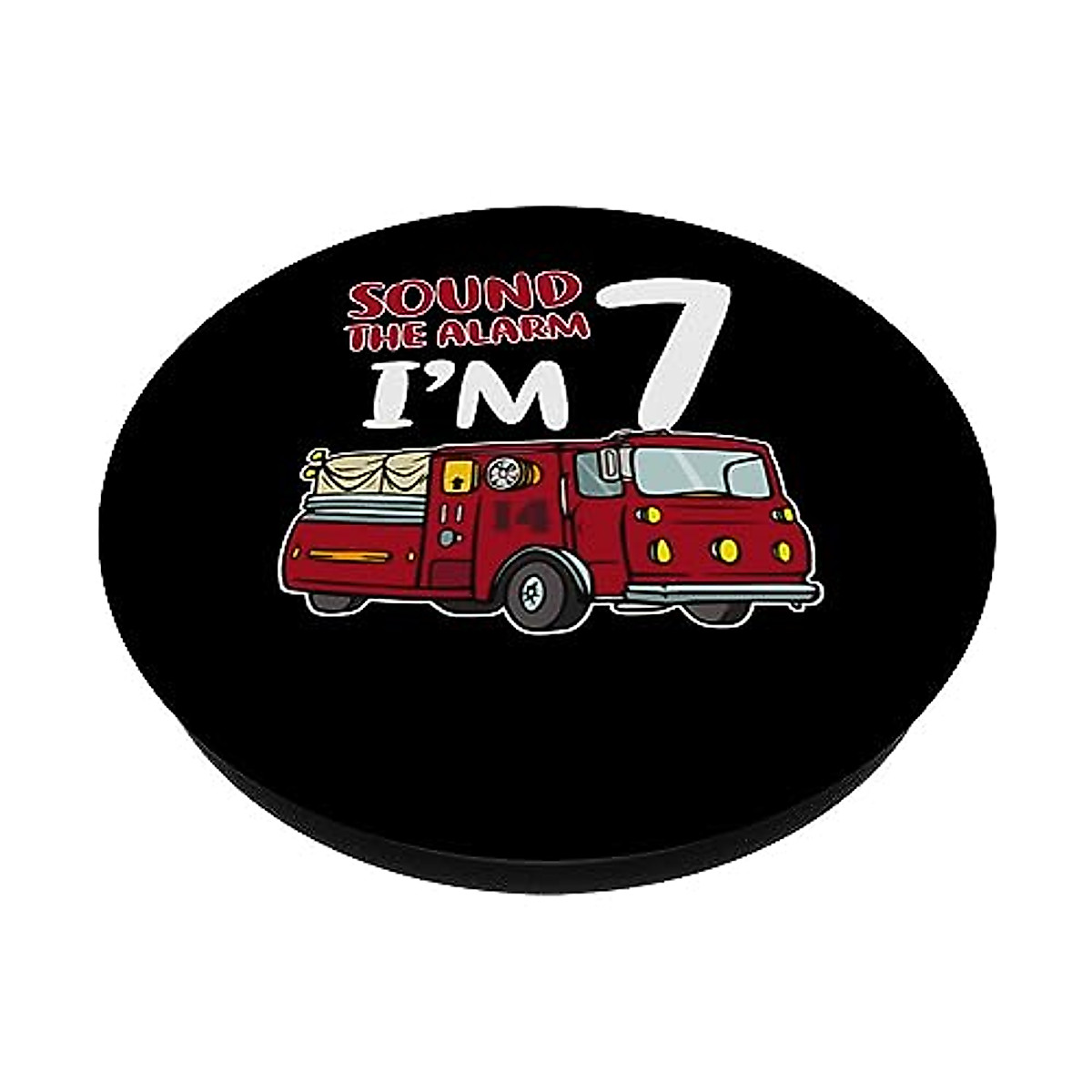 Fire Truck 7th Birthday Fireman Firefighter 7 Year Old PopSockets Swappable PopGrip