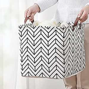 Kingrol 3 Pack Storage Baskets,13 x 13 x 13 Inch Large Collapsible Storage Bins with Handles for Closet Shelves Organizer, Decorative Baskets for Home, Office, Nursery, Laundry