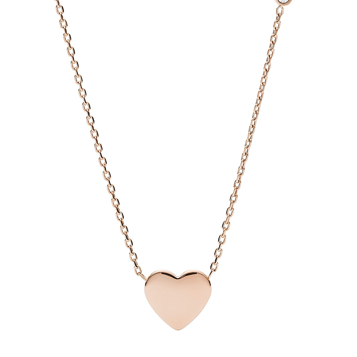 Fossil Women's Engravable Necklace, Color: Rose Gold (Model: JF03081791)