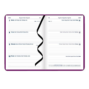 Letts of London Dazzle Academic Weekly Planner, August 2023 to July 2024, Week-to-View, Sewn Binding, Multilingual, A5 Size, 8.25" x 5.875", Purple (C031116-24)