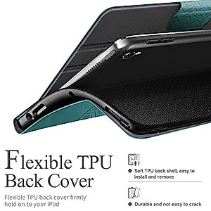 auaua Case for iPad Air 3rd Generation 2019 / iPad Pro 10.5 2017, with Built-in Pencil Holder, Auto Sleep/Wake, Adjustable Angle, Vegan Leather (Green)