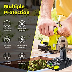 Masione 2Pack 3.0Ah P102 Battery Lithium Replacement for Ryobi 18v Battery P108 P102 P103 P104 P105 P107 P109