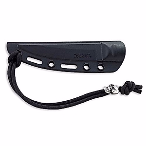 CRKT Obake Fixed Blade Knife: Burnley Titanium Nitride Plain Edge EDC Knife, Outdoor Utility Knife with Handle Wrap, Etched Blade, and Nylon Sheath 2367