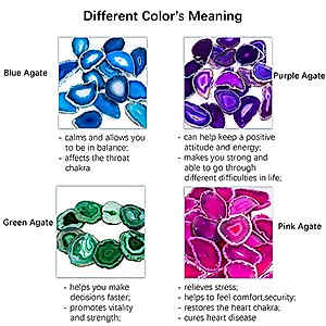 4pcs Natural Agate Slice Suncatchers AB Coating Crystal Prisms Wind Chimes Ornaments Rainbow Maker Hanging Pendant for Window Home Garden Decor