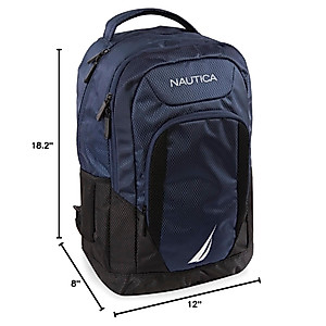 Nautica Backpack, Navy Black, 18"