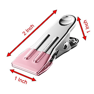 Clothes Pins Clips, 16 Pcs 2.2 Inch Stainless Steel High Elasticity Good Persistence for Clothespins, Paper Clips, Chip Clips, Bag Clips (16)