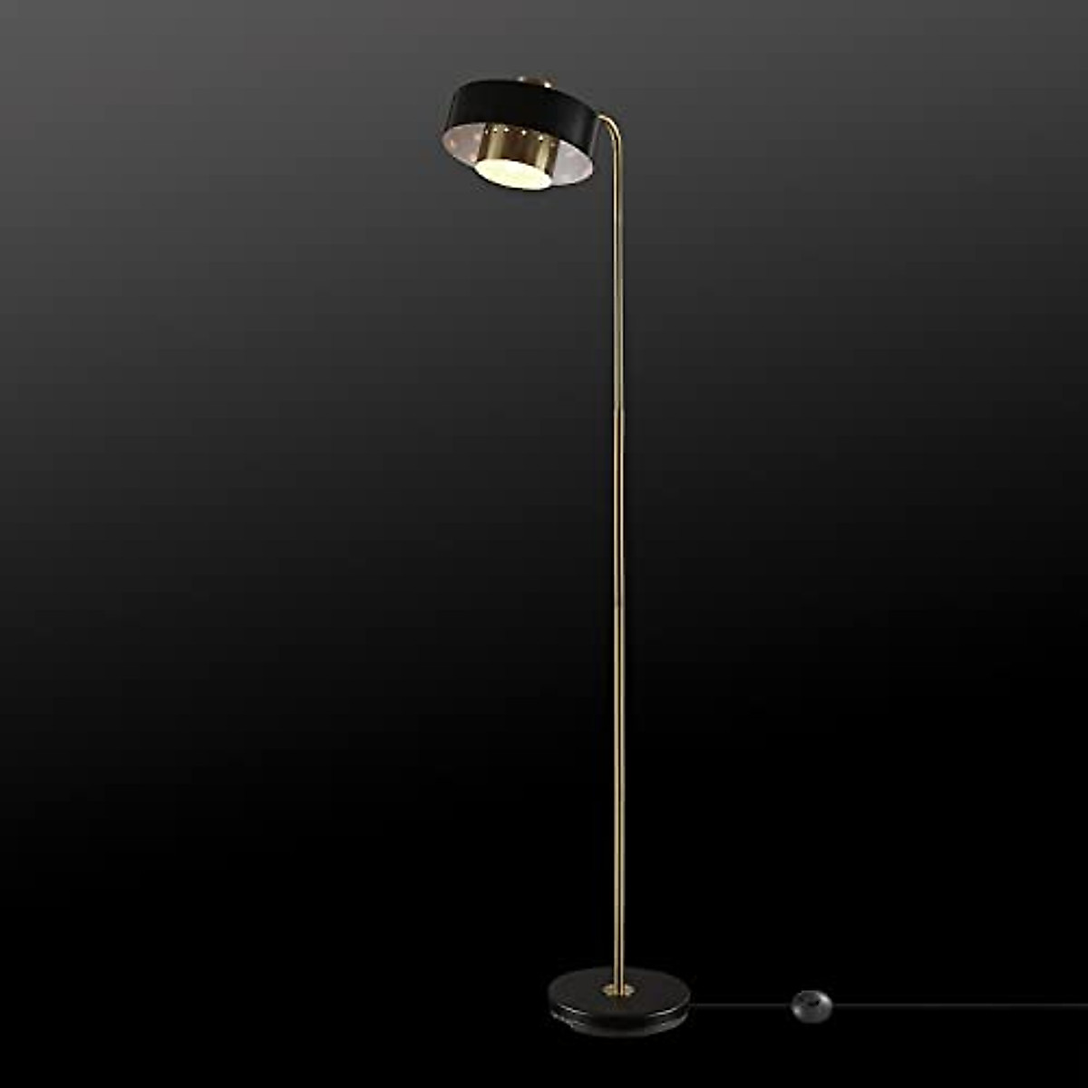 Globe Electric 67491 Felipe Floor Lamps, Antique Brass, Black Accent