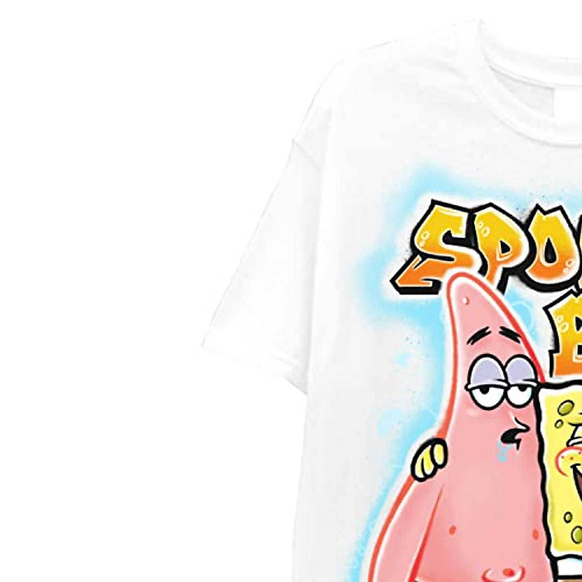 Mens Spongebob Squarepants Classic Shirt - Spongebob, Patrick & Krusty Krab T-Shirt (White, X-Large)
