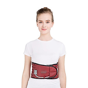 LEAMAI Decompression Back Belt Back Brace Back Pain Lower Lumbar Support Four Colors for Men&Women.(Y01S(25"-36") Red)