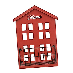 Amosfun Fashion Storage Basket Decorative Wall Shelf Planter Shelves Wall Shelves Decorative Wall Mounted Storage Wall Mounted Shelves for Storage Wall Storage Basket Key Chains Red Wooden