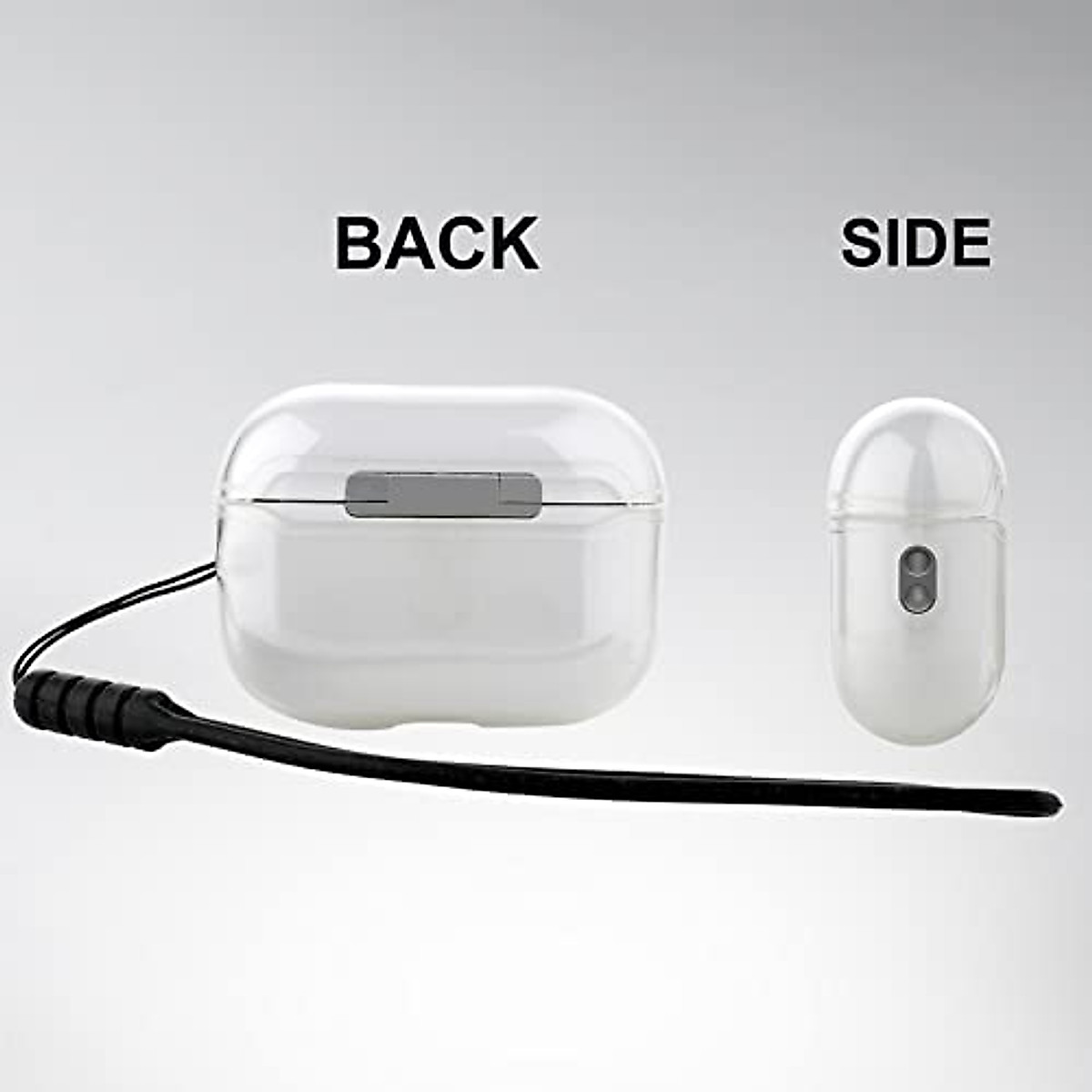 OOK Clear Case for AirPods Pro 2nd Generation 2022, Heart Design Full Body Shockproof Protective AirPods Pro 2 Case Anti-Scratch Anti-Yellow Wireless Charging Case with Lanyard