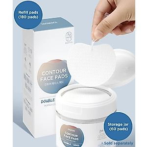 KADRIAN Double-Sided Facial Pads - Lint free - for Makeup Remover and Toner - Rayon face pads for toner and cleasing - Rayon not cotton balls - Exfoliating cotton rounds for face (180 Pads)