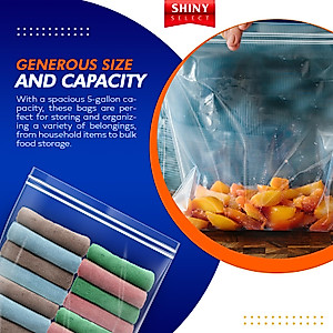 SHINY SELECT [ 12 COUNT ] 5 Gallon Double Zipper Jumbo Bags, 18x24 inches,12 Count Heavy Duty Storage Bag for Clothing, Bedding, Shoes, Pillows, Pet Supplies, Crafts, Books, Magazines, Toys