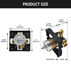 Tub and Shower Valve Body for D Shower Faucet, Works with D 13, 14, 17 or 17T Series Single-Function or Dual-Functions Shower Valve Trim Kits, Brass Construction