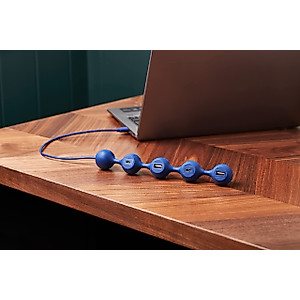 LEXON PEAS HUB 2 4-Way HUB 2 USB and 2 USB-C Smartphones Simultaneously Charge 2 Smartphones Copper Inner Cable LD143DB Dark Blue