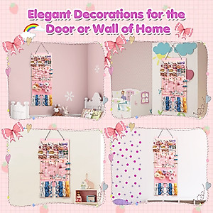 AVITORO 2PC Headband and Hair Bows Holder for Girls, Headband Organizer Hair Clips Storage Hanger for Baby, Baby Headbands Hair Bows Rack Hair Accessory Storage Display Wall Hanging for Girl Room