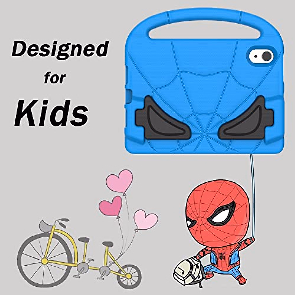 iPad Mini 6 Case for Kids (8.3-inch, 2021 Release), Lainergie Lightweight Shockproof Kid-Proof Cover Built-in Screen Protector with Handle Stand for New iPad Mini 6th Gen 8.3 Inch - Blue