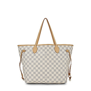Louis Vuitton, Pre-Loved Damier Azur Neverfull MM NM, White