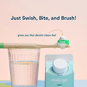 Clean Age 62 Count Mint Toothpaste Tabs (2 Count) & Bamboo Toothbrush (2 Count)