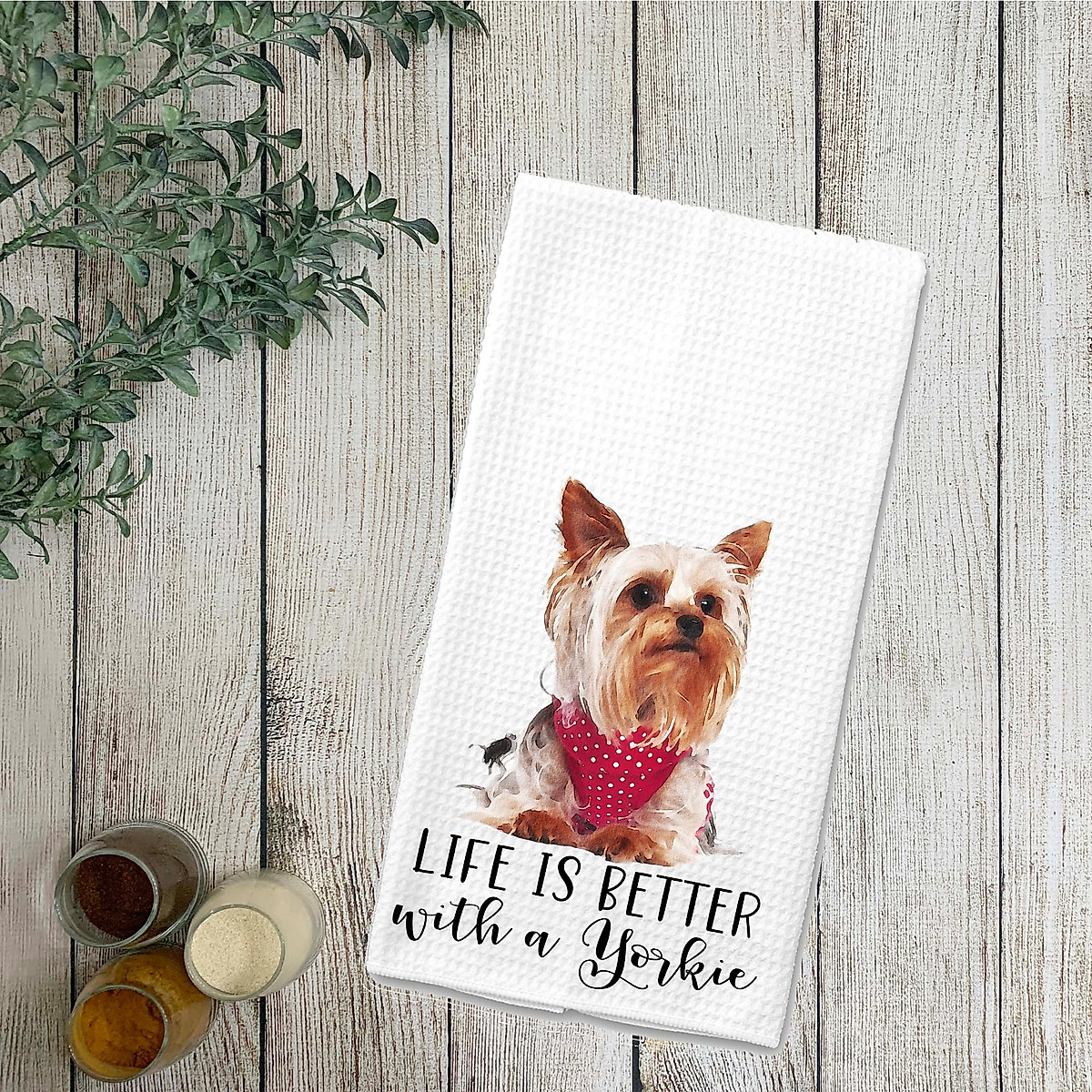 Life is Better with a Yorkie Yorkshire Terrier Microfiber Kitchen Towel Dog Lover