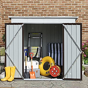 Outdoor Storage Shed 6X4 Ft,Outdoor Shed with Floor Frame, Garden Shed Backyard Shed Bike Shed,Metal Shed with Lockable Door,Tool Shed for Courtyard Garden Lawn Patio(No Floor Included)