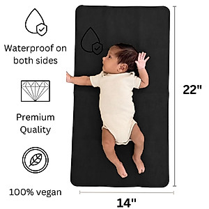 Uniklook Leather Portable Changing Pad for Baby- Vegan Leather Baby Changing Mat - Travel Baby Changing Mat - Baby Changing mat - Multipurpose Portable diaper change mat waterproof 14"x22"