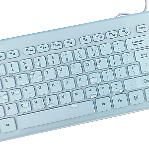 2 Pack Universal Computer Desktop Keyboard Cover Skin for Standard Size PC Computer Desktop Keyboards (Size: 17.52" x 5.51") Clear Waterproof Anti-Dust Silicone-Blue